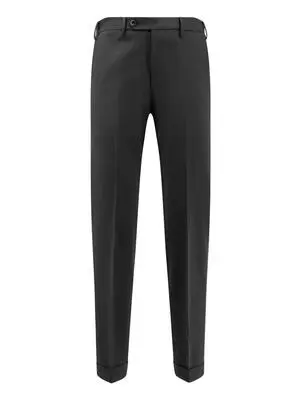 PT TORINO Style Master Fit Stretch Wool Trousers - Black