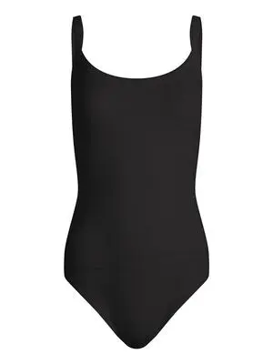 SKIMS Cotton Jersey Scoop Neck Bodysuit - Soot