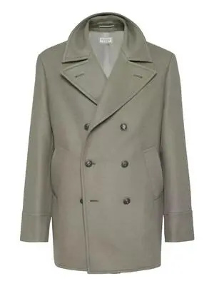 Brunello Cucinelli Double-breasted Wool Coat - Green