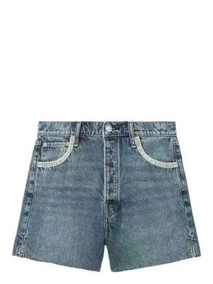 Rag & Bone Crystal-embellished Denim Shorts - Blue