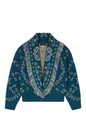 Alanui Paisley-jacquard Cardigan - Blue