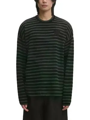 WOOD WOOD Striped Logo-Patch Jumper