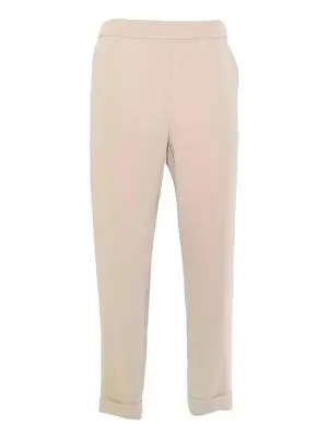 P.a.r.o.s.h Elastic-waistband Cuffed Trousers - Neutrals