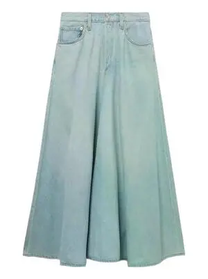 AGOLDE Denim Flared Maxi Skirt - Blue