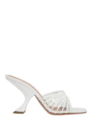 Amina Muaddi 90mm Mookie Slipper Sculpted-heel Sandals - White