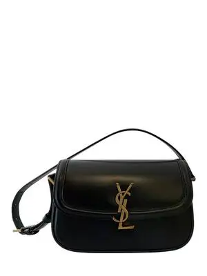 Saint Laurent Mini Solferino Leather Shoulder Bag - Black