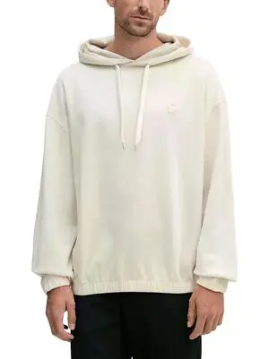 BOSS Logo-embroidered Drawstring Hoodie - White