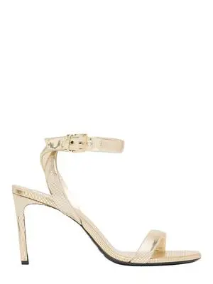Alaïa Metallized Leather Ankle-strap Sandals - Platine