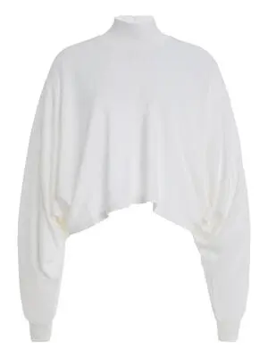 Alaïa Batwing Linen Top - White