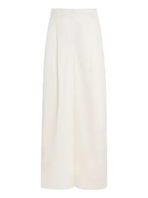 SLOAN Boyfriend Pleated Wool Trousers