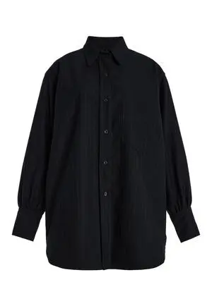 SLOAN Boyfriend Wool Shirt - Black