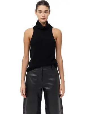 ST AGNI Cashmere Blend Knit Top - Black