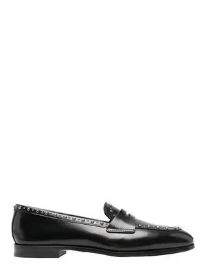 Church's Onyx Met. Studded Penny Loafers - Black