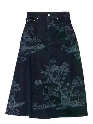 Erdem Denim Midi Skirt - Blue