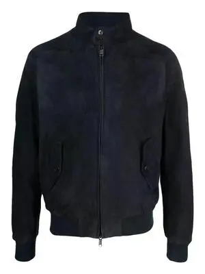 BARACUTA Suede Zip-Front Jacket