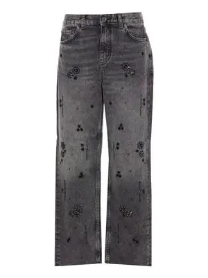 Liu Jo Jewel-Embellished Jeans 87455 Den Black Detail
