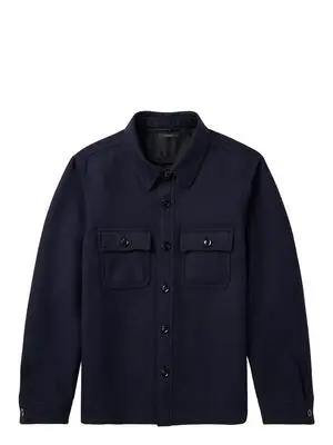 TOM FORD Wool And Silk-blend Twill Overshirt - Blue