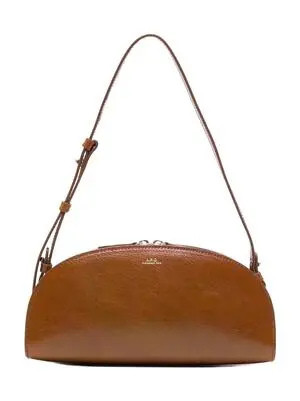 A.p.c. Demi-lune Leather Shoulder Bag - Brown