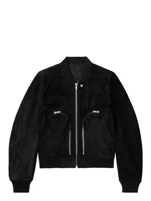Rick Owens Bauhaus Suede Bomber Jacket - Black