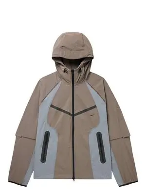 Nike Nike Tech Logo-Print Panelled Jacket Taupe