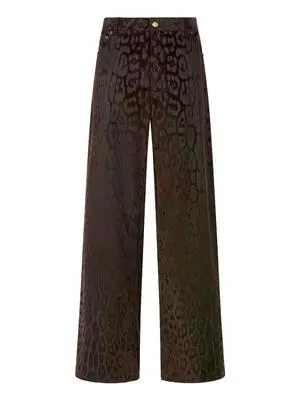Roberto Cavalli Printed Corduroy Trousers - Brown