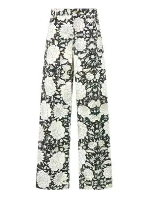 Roberto Cavalli Floral-print High-rise Jeans - Black