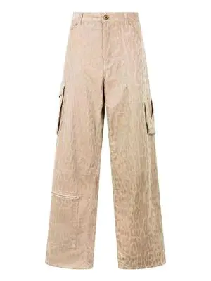 Roberto Cavalli Jaguar-print Cargo Pants - Neutrals