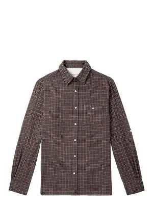 Officine Générale Younes Checked Cotton-flannel Shirt - Brown