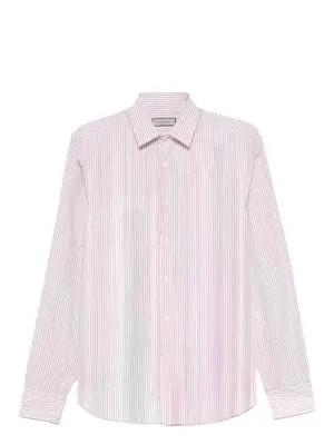 Canali Striped Cotton Shirt Red