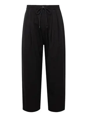 NEIGHBORHOOD Baggy Silhouette Pleated Crepe Trousers - Black