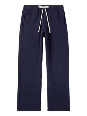 LES TIEN Heavyweight Structured-fleece Cotton-jersey Sweatpants - Blue