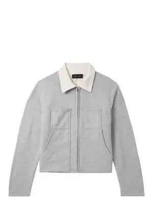 LES TIEN Cotton-Jersey Zip-Up Jacket Gray