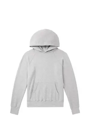 LES TIEN Cotton-jersey Raglan Hoodie - Gray