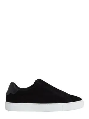 REISS Suede Slip-on Trainers - Black