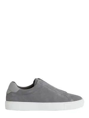 REISS Suede Slip-on Trainers - Grey
