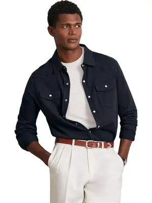 REISS Ledger Shirt Navy