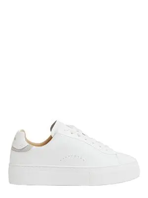 REISS Francesca Leather Low-top Trainers - White