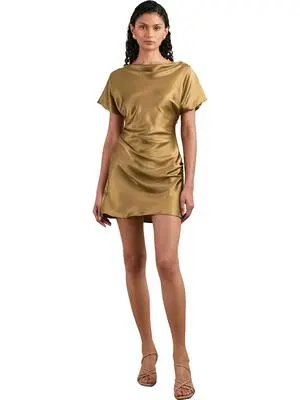 ACLER Draped Satin Mini Dress