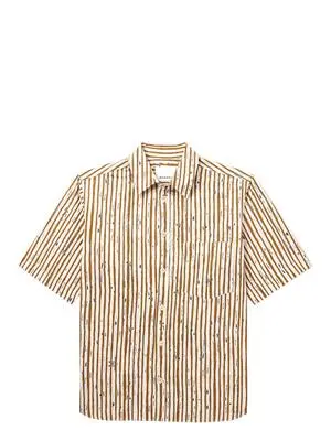 MARANT Labilio Striped Cotton Shirt - Brown