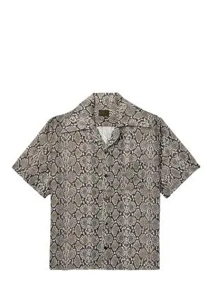 Kapital Camp-collar Snake-print Woven Shirt - Gray