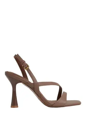 REISS Leather Heeled Sandals - Neutral