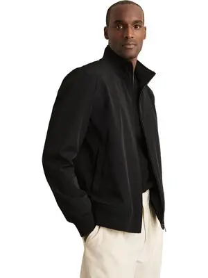 REISS Brad Funnel-neck Technical Jacket - Black