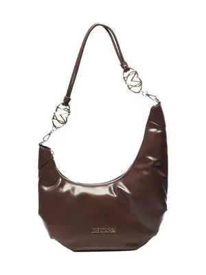 Moschino Logo-plaque Crescent Shoulder Bag - Brown