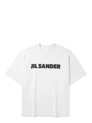 JIL SANDER Logo Print Cotton Jersey T-shirt - Gray