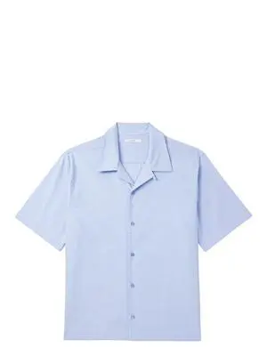 Givenchy Convertible-collar Logo-appliquéd Cotton Oxford Shirt - Blue