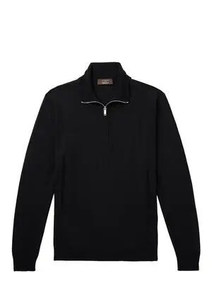 SLOWEAR Incotex Zanone Flexwool Half-zip Sweater - Black