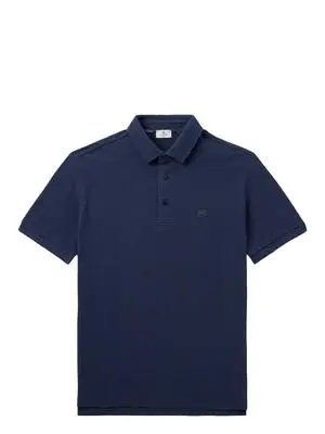 Etro Logo-embroidered Cotton-piqué Polo Shirt - Blue