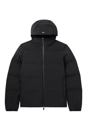 Herno Quilted Stretch-nylon Hooded Down Jacket - Black