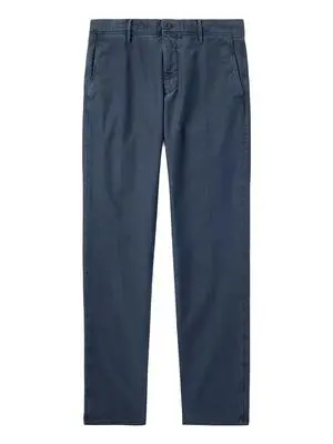 SLOWEAR Slim-fit Garment-dyed Tricochino Trousers - Blue