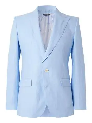 Dolce & Gabbana Linen Suit Jacket - Blue